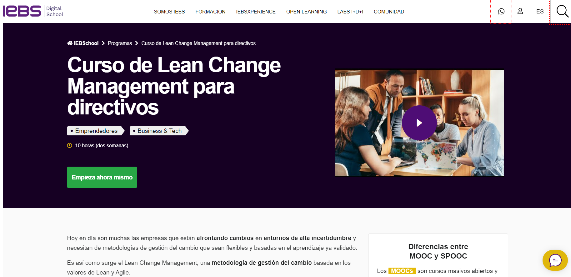De Mooc a Spoc con el Lean Change Management | IEBS Business School