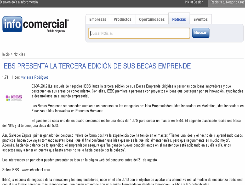 Infocomercial.com - Sala de Prensa